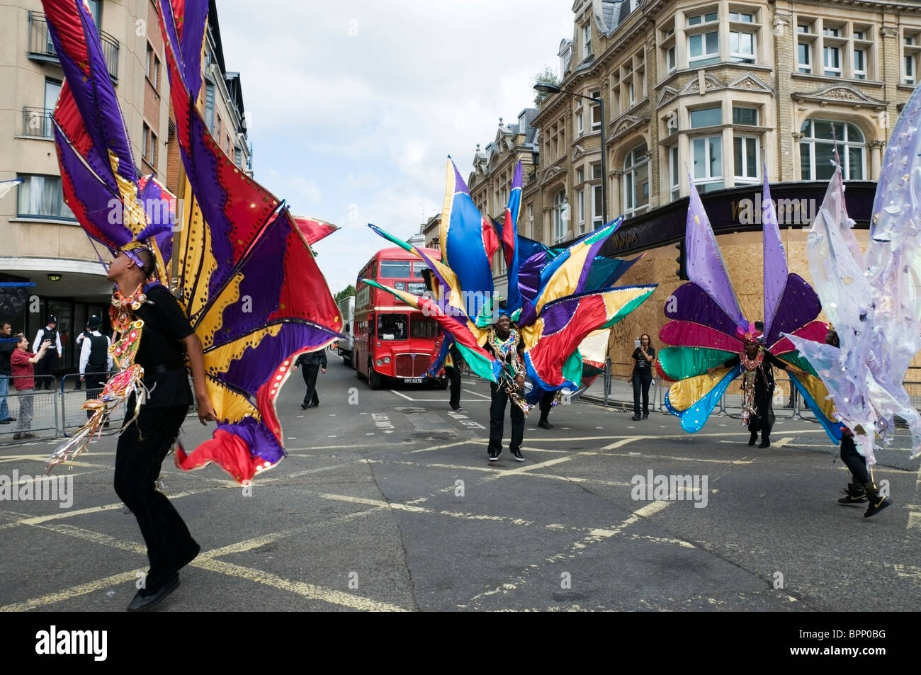 Performing Afro Caribbean young men, Dancers staring off Notting Hill ...
