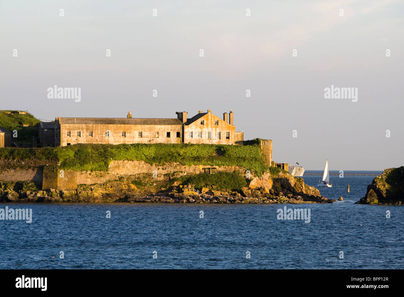 Drakes Island in Plymouth Sound, South Devon Stock Photo - Alamy