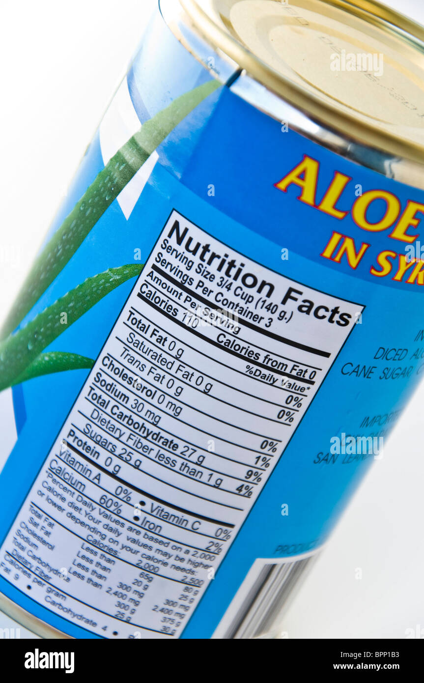Ingredients label on the box Stock Photo - Alamy