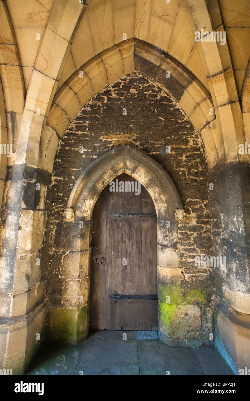 Old door in All Saints' Church Tower Wykeham North Yorkshire Stock ...