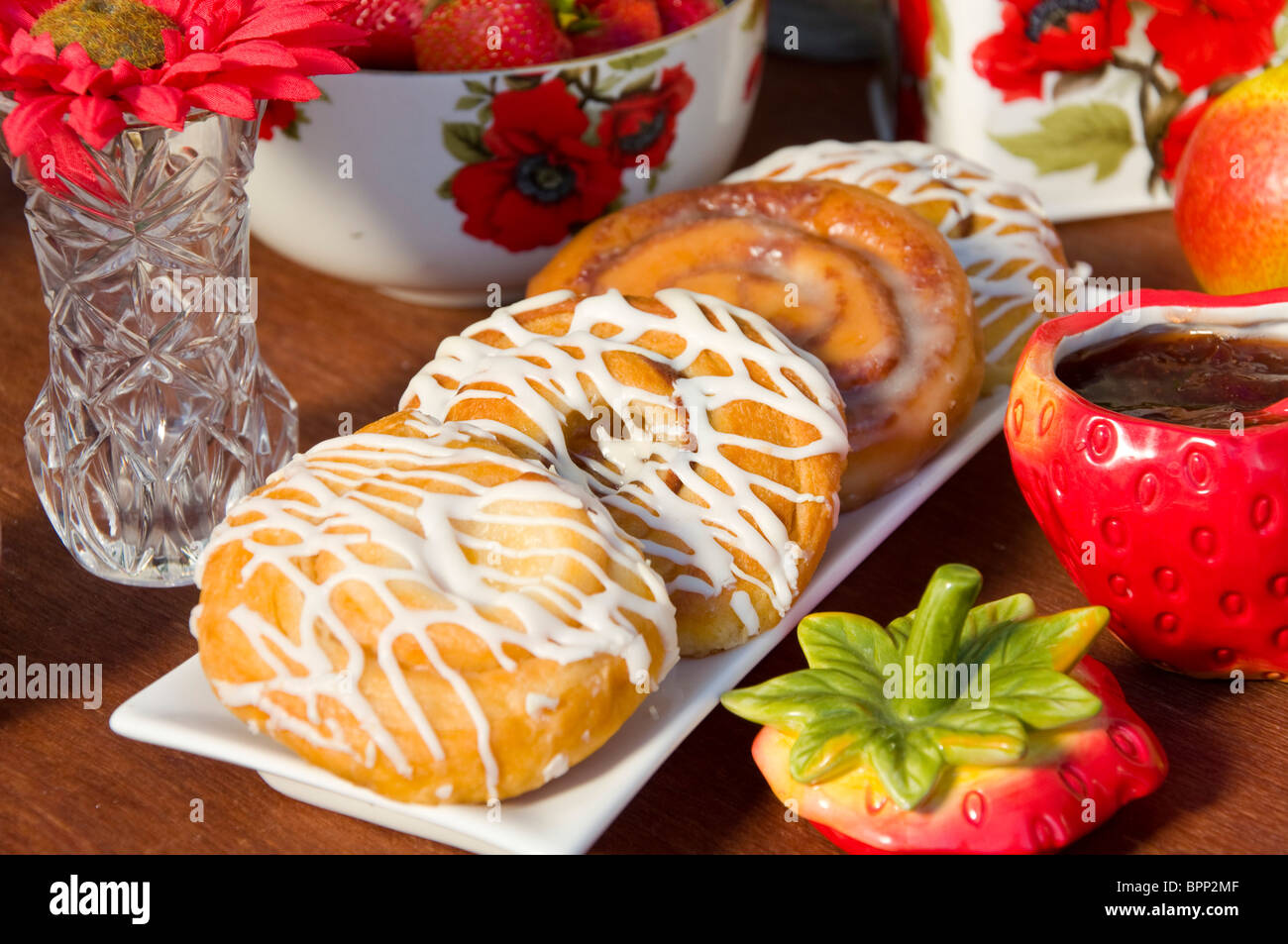 Danish Pastry with Icing Stock Photo - Alamy