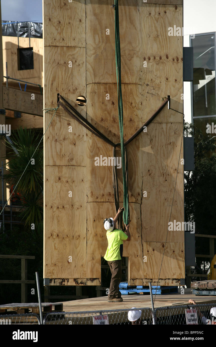 The timber and LVL laminated veneer lumber frame for NMIT's new Arts ...