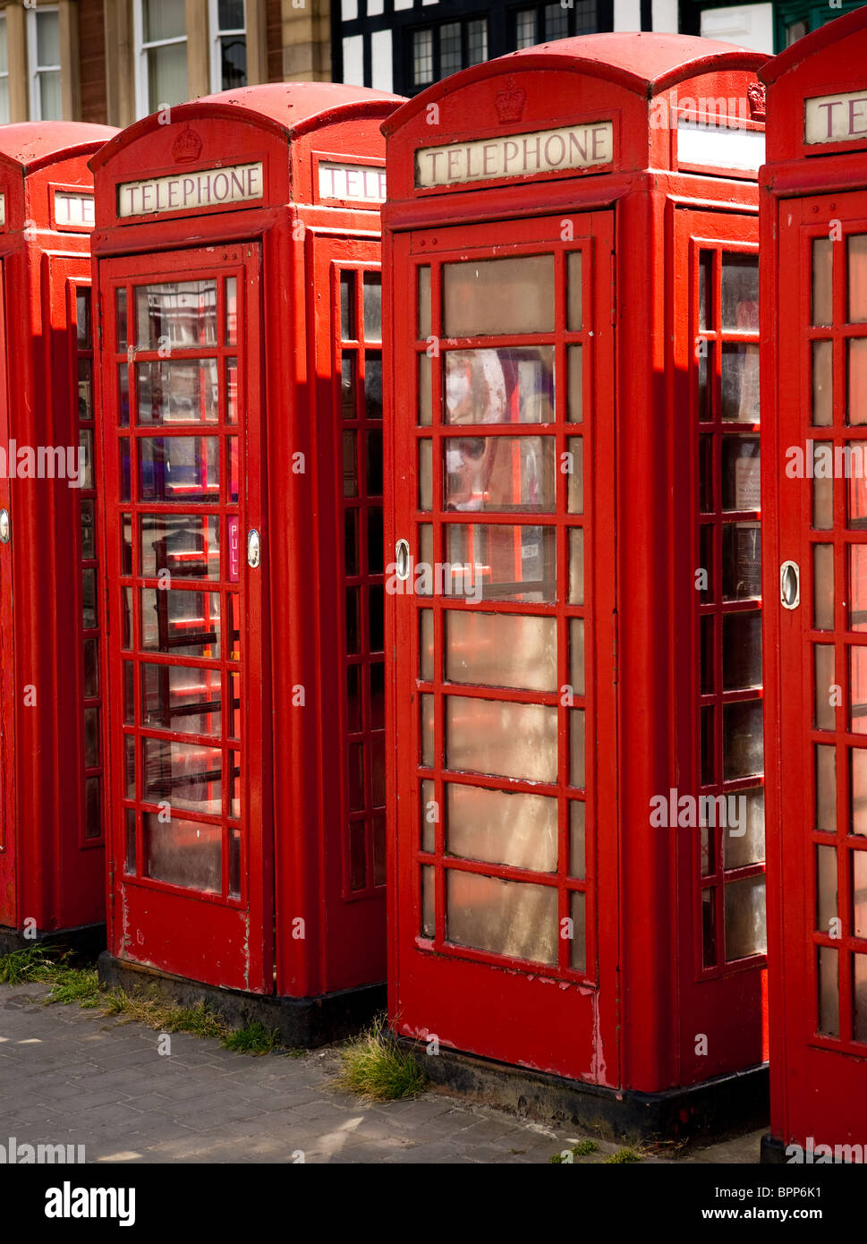 Telephone Boxes in the Market Place of Ripon Stock Photo - Alamy