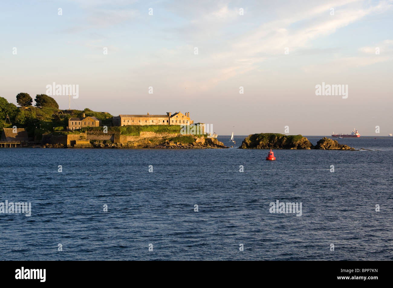 Drakes Island in Plymouth Sound, South Devon Stock Photo - Alamy