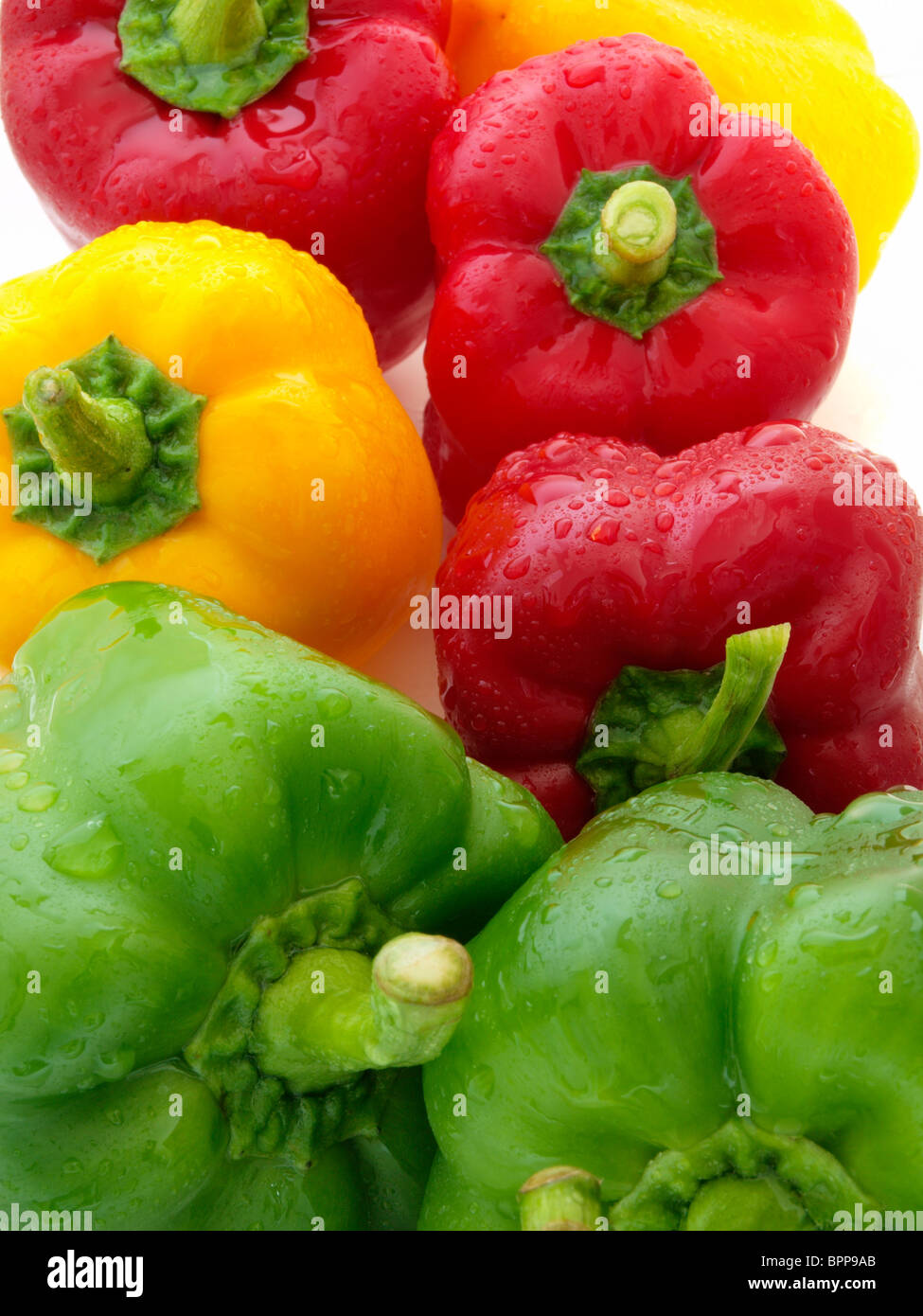 capsicums on white background Stock Photo - Alamy