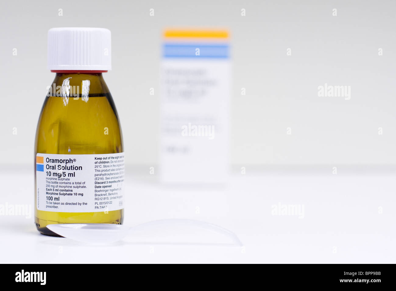 Bottle of morphine sulphate solution Stock Photo - Alamy