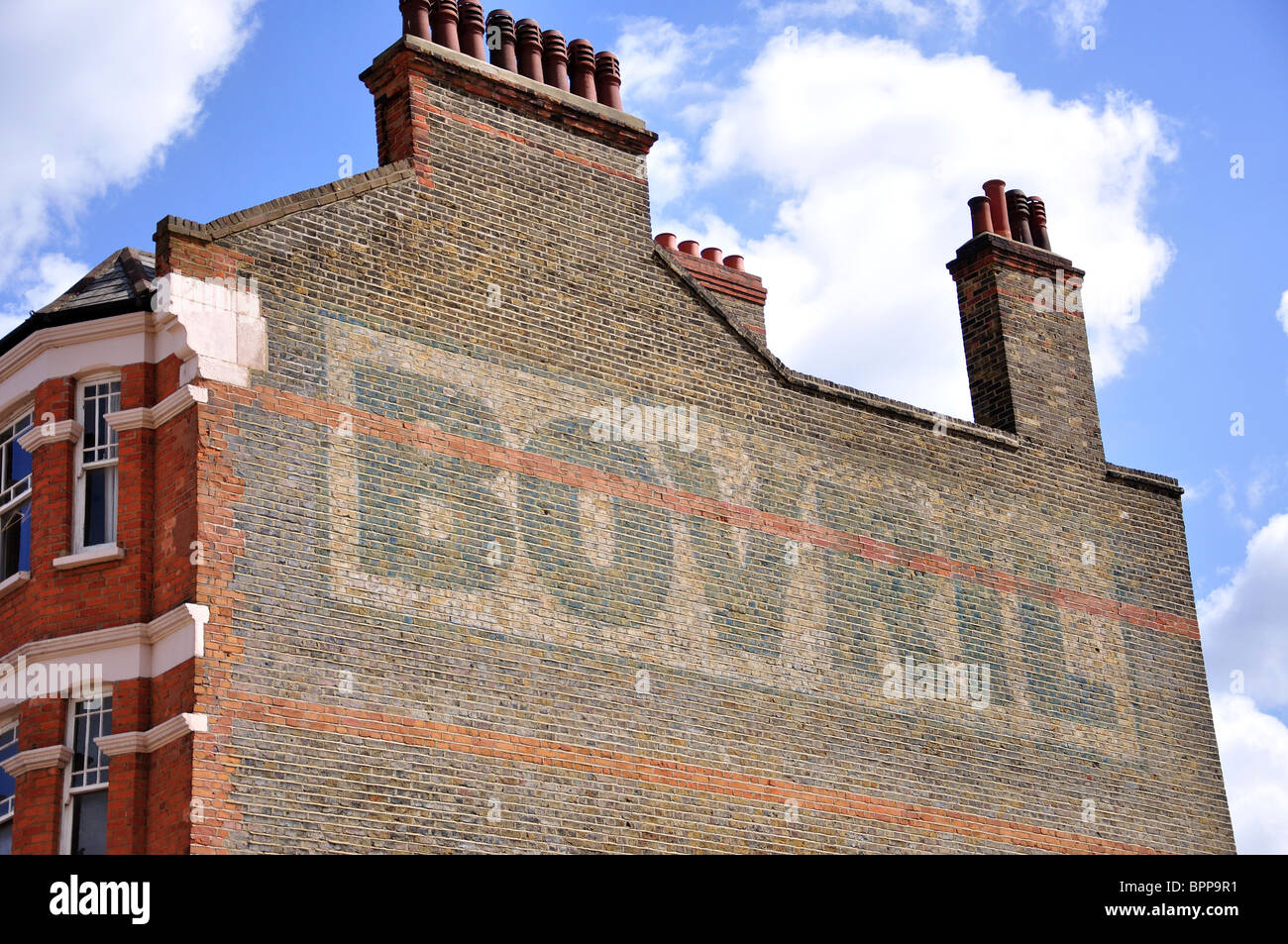 Old Bovril sign on side of building, Brixton Oval, Brixton, London ...