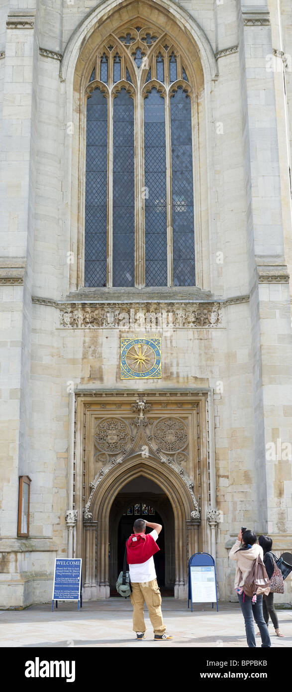 Cambridge university church, St Mary's, entrance Stock Photo - Alamy