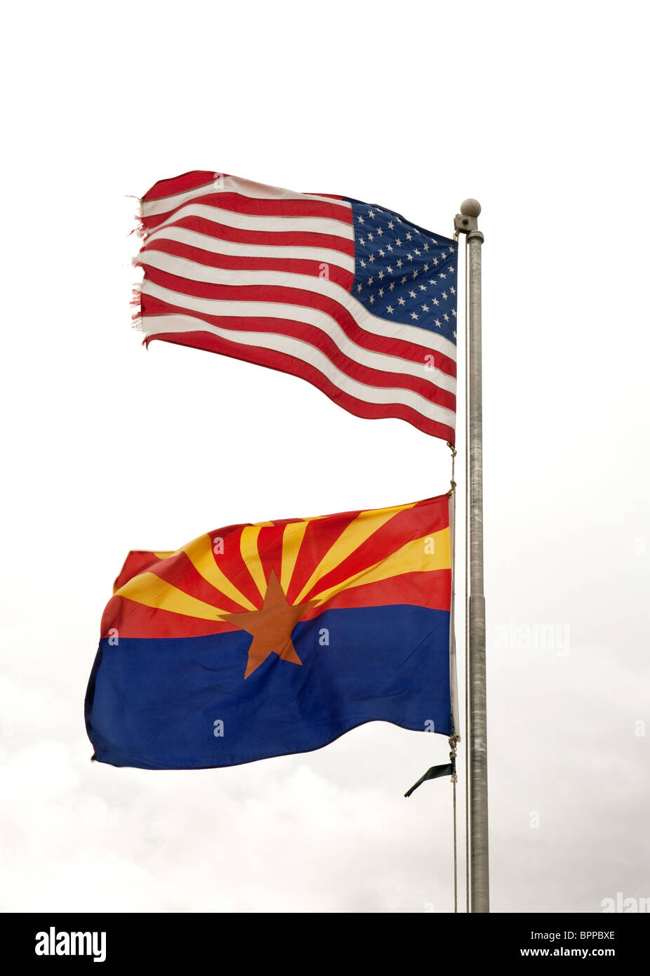 The flags of the United States and Arizona state Stock Photo - Alamy