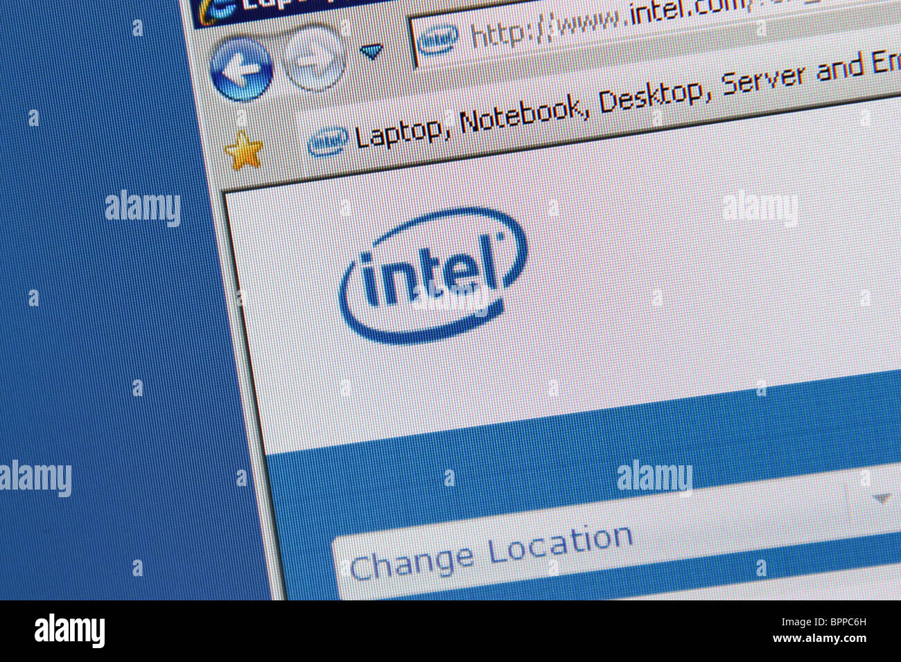 Intel logo website Stock Photo - Alamy