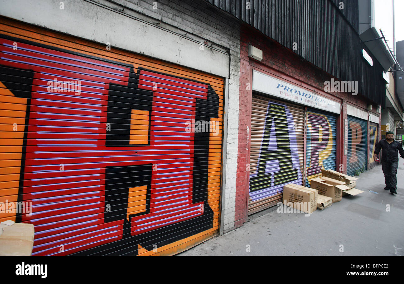 A piece of street art by renowned artist Ben Eine Stock Photo - Alamy