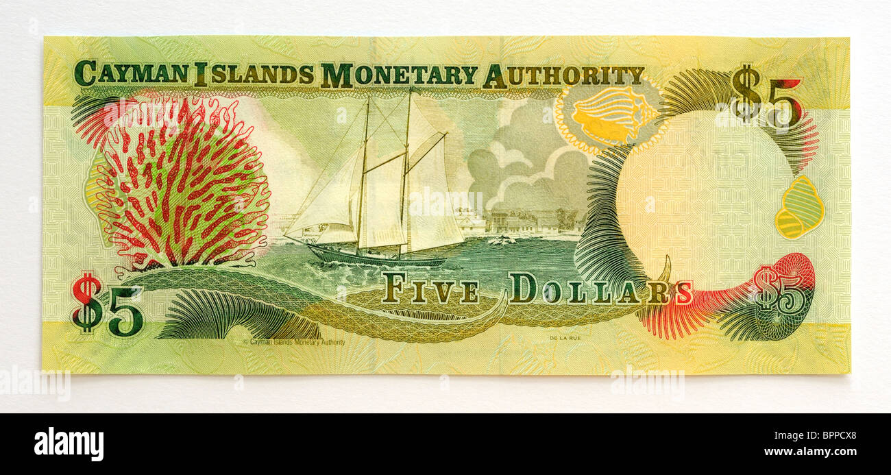 Cayman Islands Five 5 Dollar Bank Note Stock Photo - Alamy