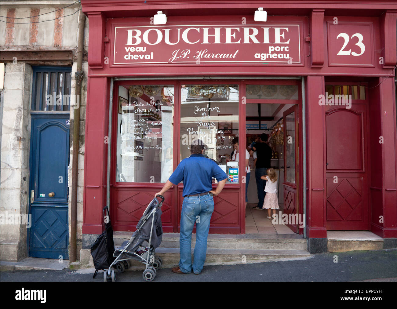 Butcher's shop in centre of Bayonne, France Stock Photo - Alamy