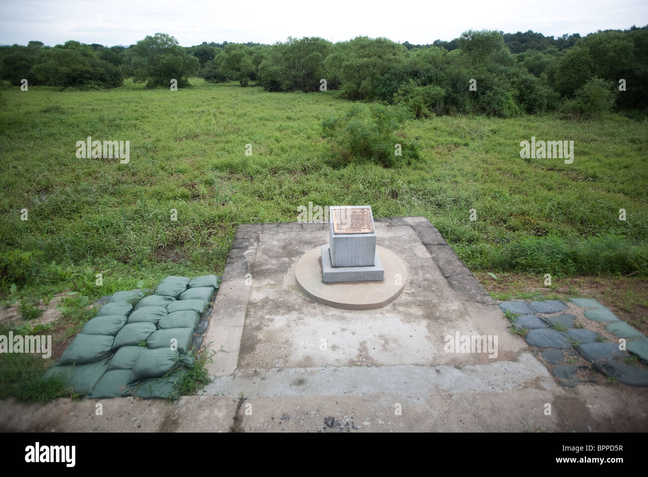 plaque marks spot where the Axe Murder Incident of August 1976, inside ...