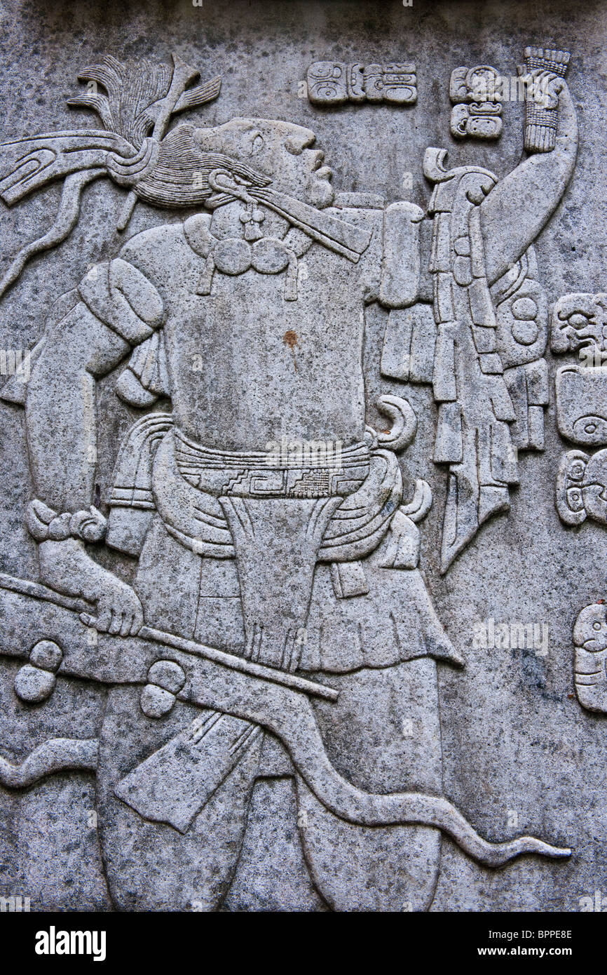 Stucco low relief, Maya ruins of Palenque, Mexico Stock Photo - Alamy