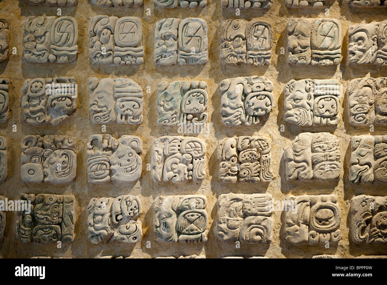 Glyphs originally decorated the inner sanctuary of the temple, Museum ...