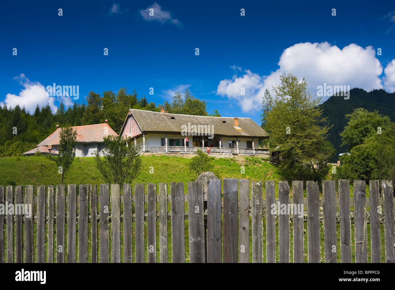 Traditional house at Tarcau Hermitage in Romania Stock Photo - Alamy