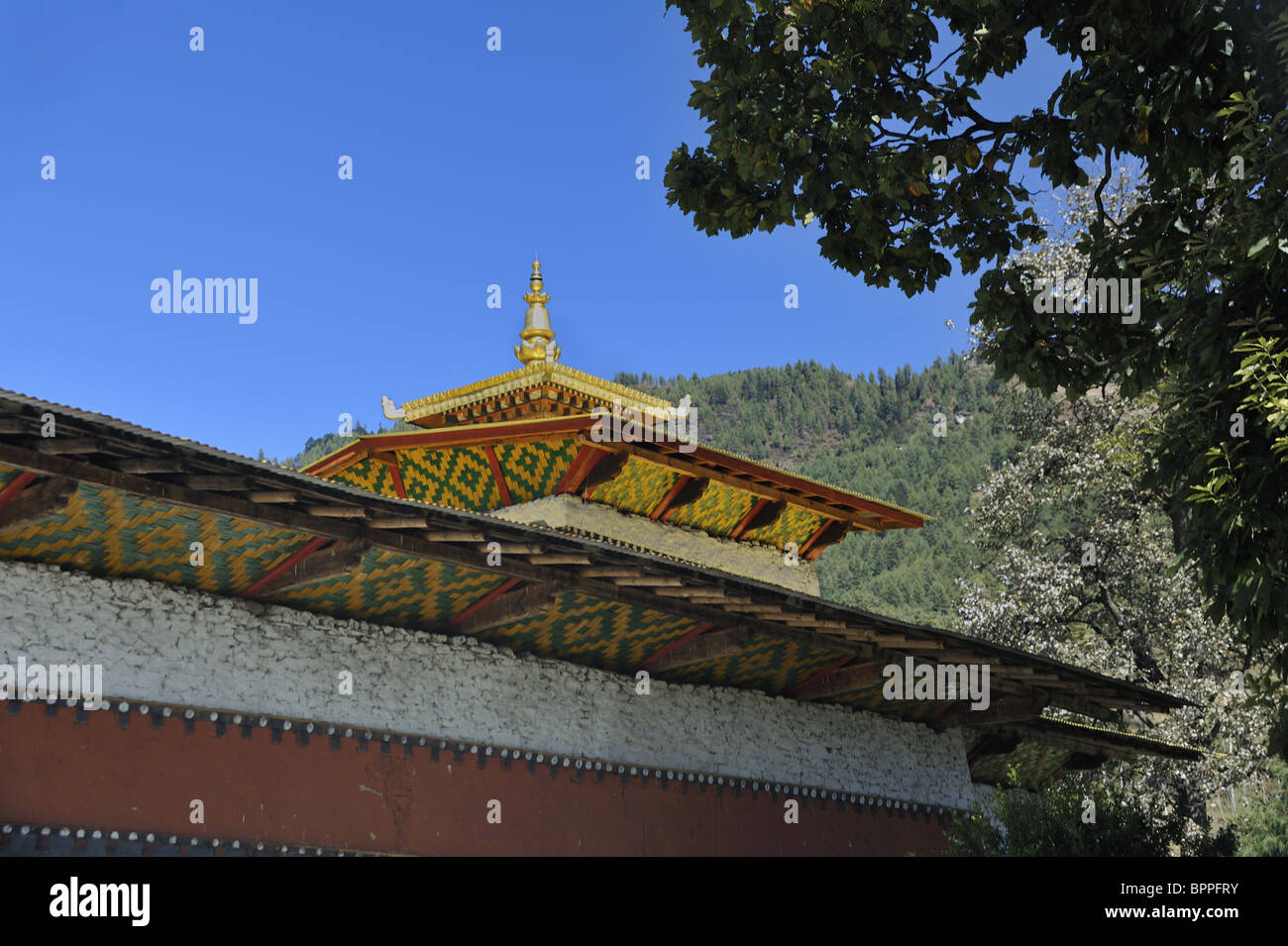 Tamshing Lhakhang Temple roof, Bumthang, Bhutan Stock Photo - Alamy