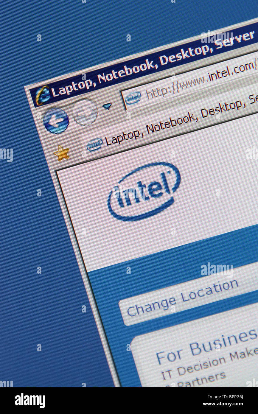 Intel logo website Stock Photo - Alamy