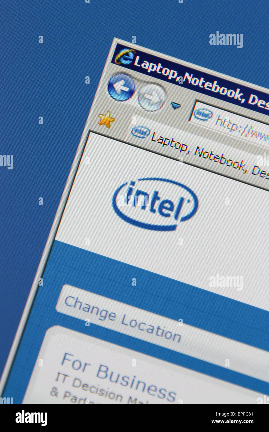 Intel logo website Stock Photo - Alamy
