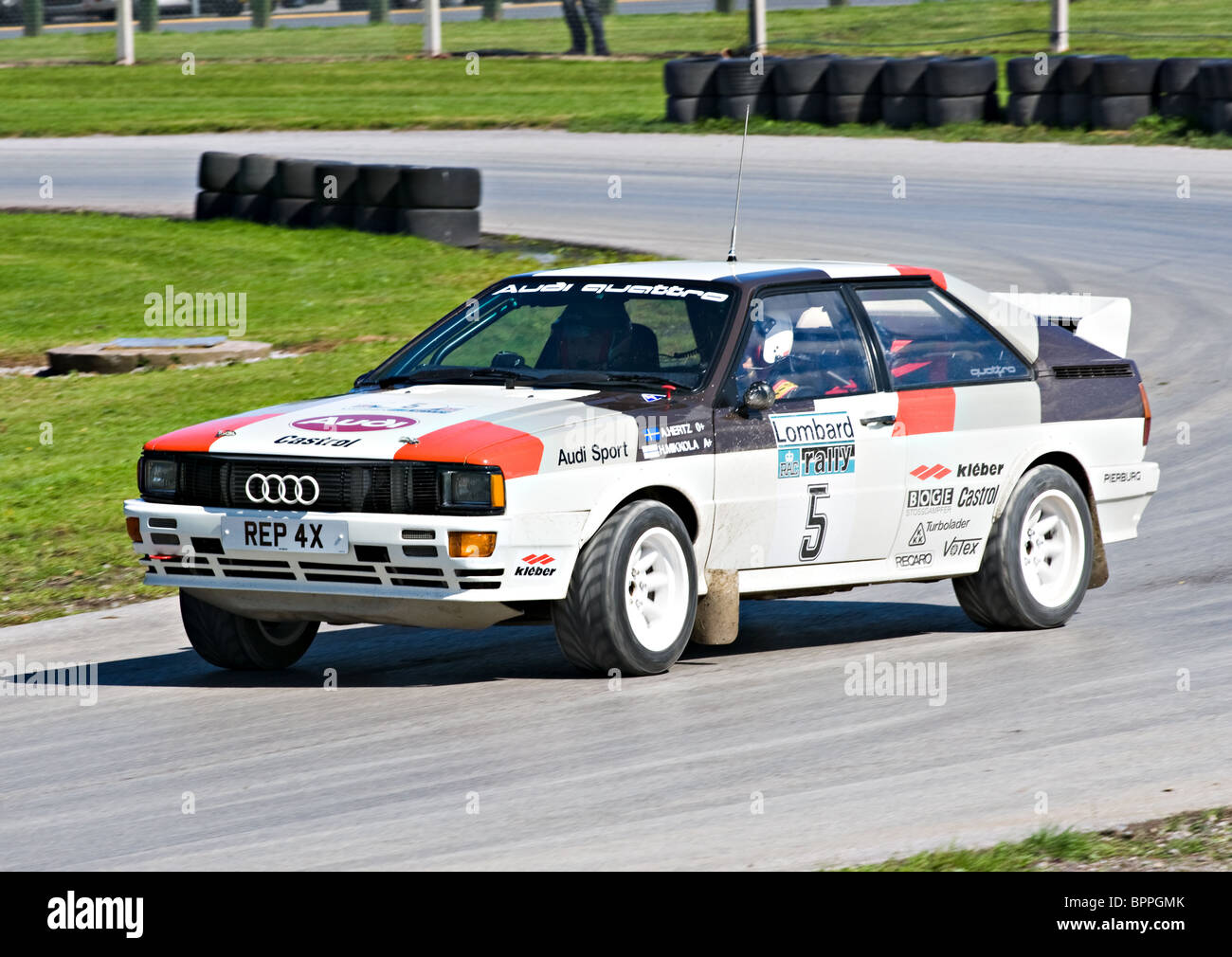 Audi Quattro Group B Rally Car on the Rallying Track at Oulton Park ...