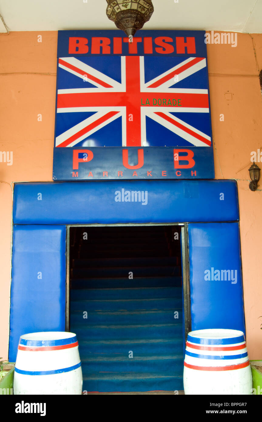 British pub in central Marrakech, Morocco, North Africa Stock Photo - Alamy