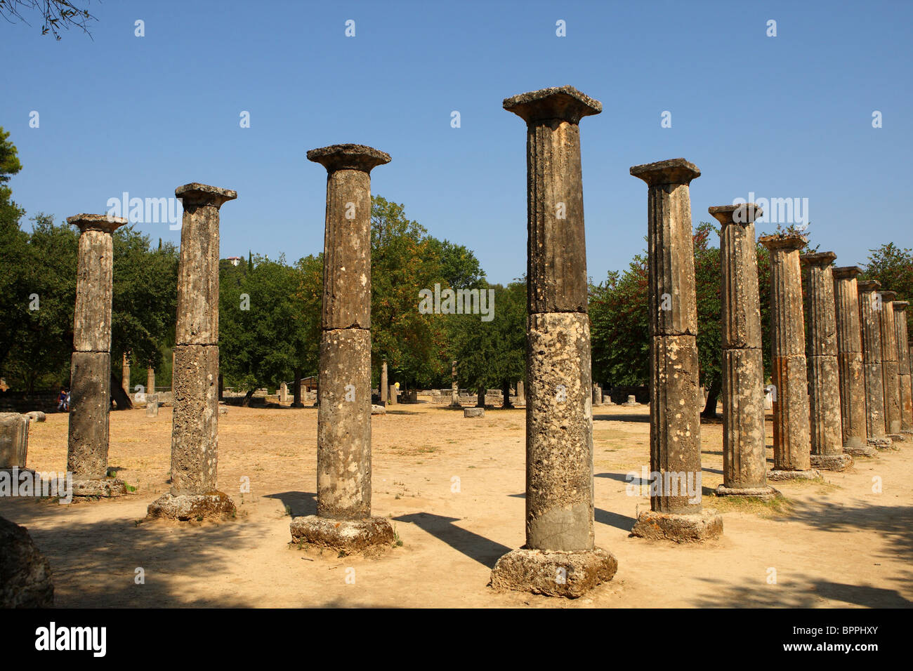 Palaestra (3rd century B.C.) in ancient Olympia Stock Photo - Alamy