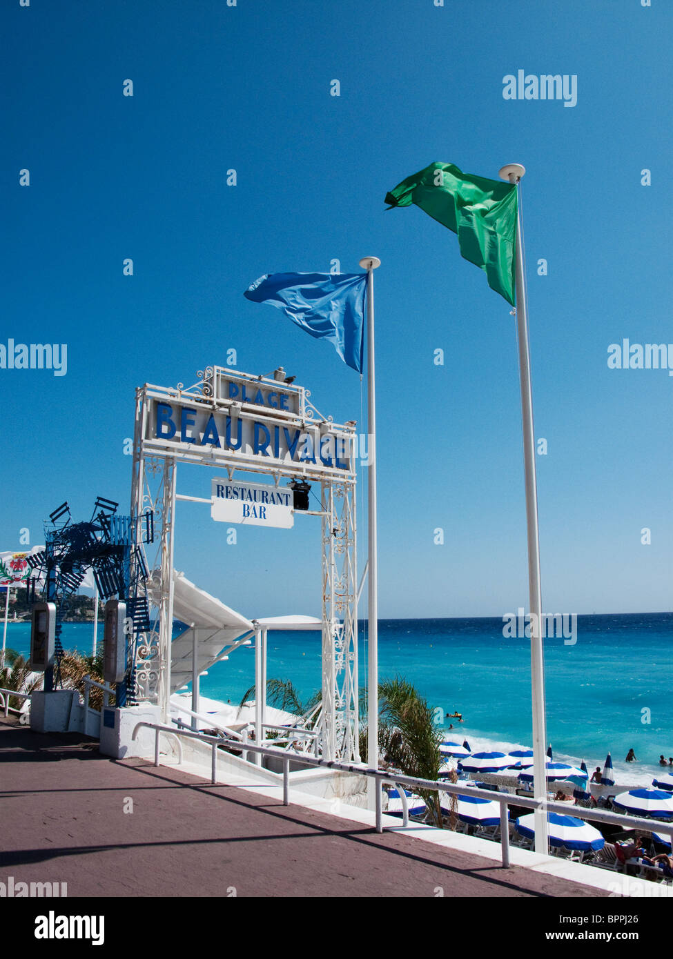 Plage Beau Rivage, private beach, Nice Stock Photo - Alamy