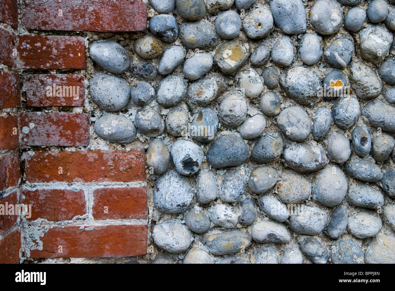 Traditional Norfolk housing using flint and hand made bricks Stock ...