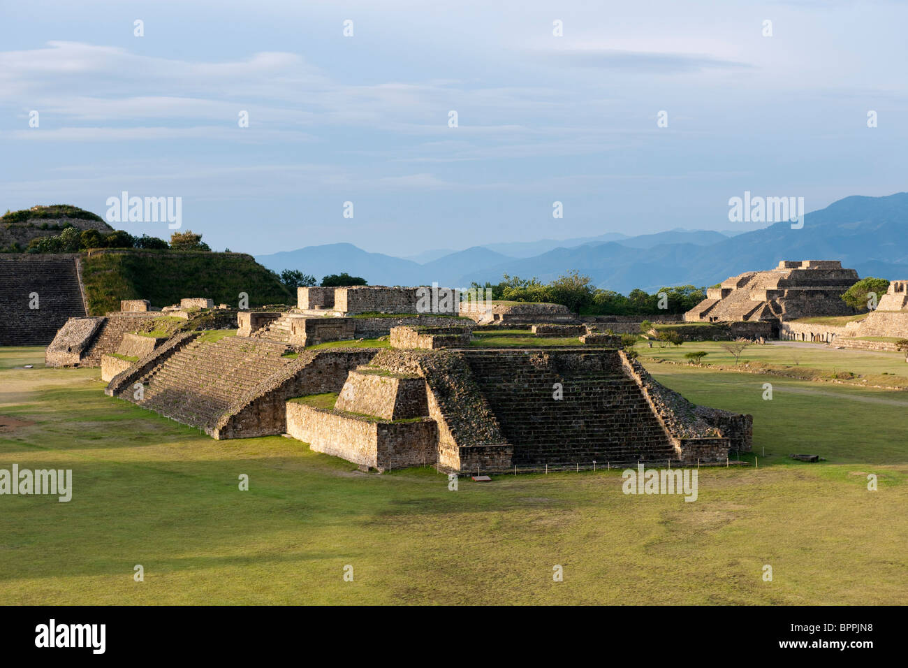 Gran Plaza, Ancient Zapotec capital, Monte Alban, Oaxaca, Mexico Stock ...