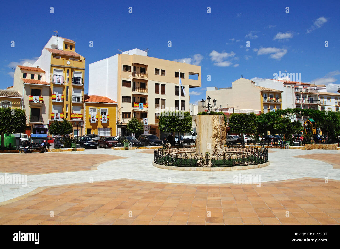 Town square, Albox, Almeria Province, Andalucia, Spain, Western Europe ...