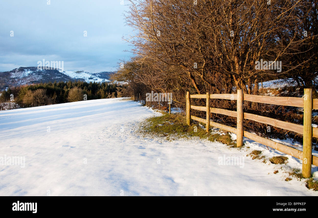 Snow scene in the hills above Macclesfield in Cheshire UK Stock Photo ...