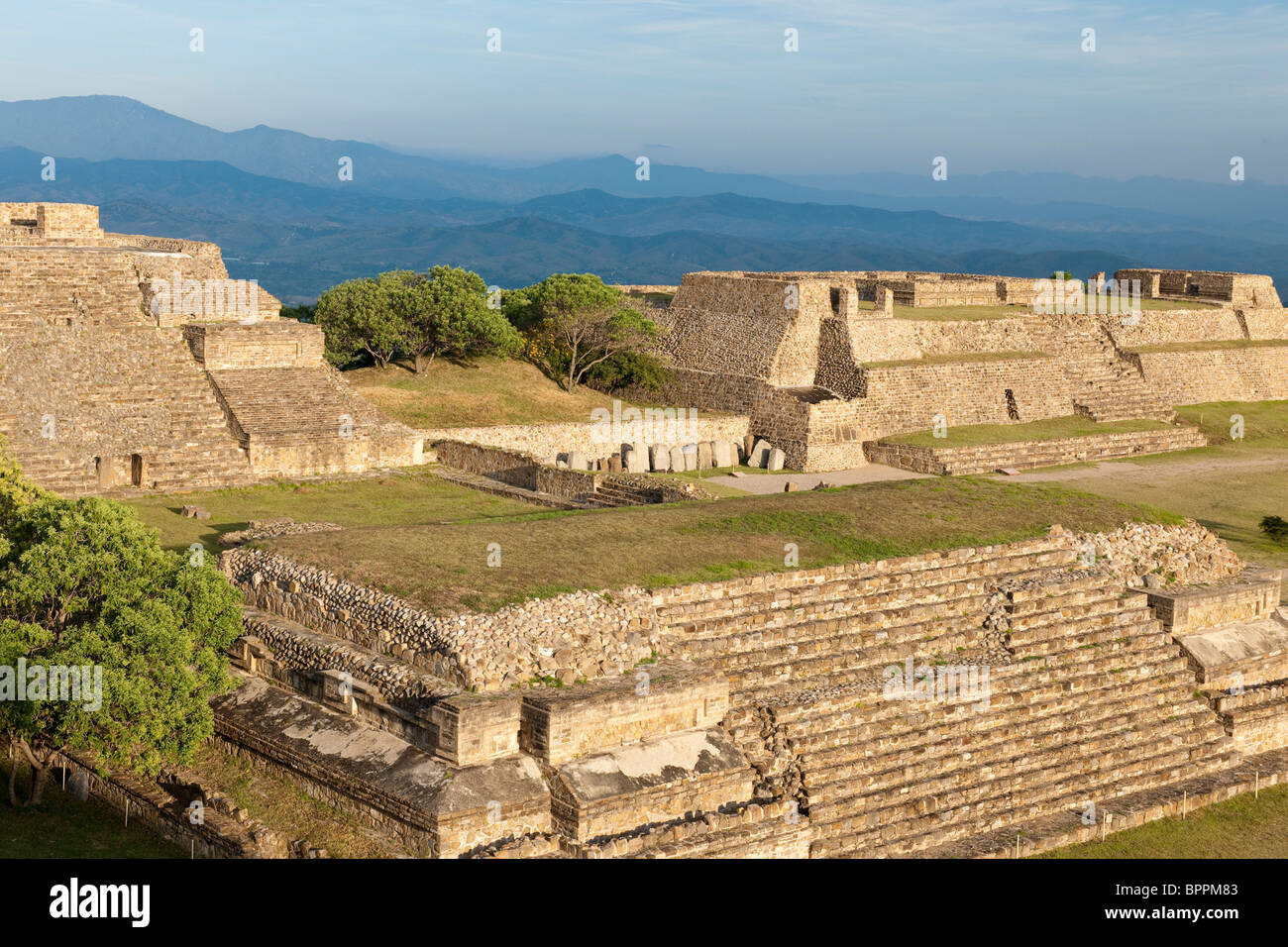 Gran Plaza, Ancient Zapotec capital, Monte Alban, Oaxaca, Mexico Stock ...