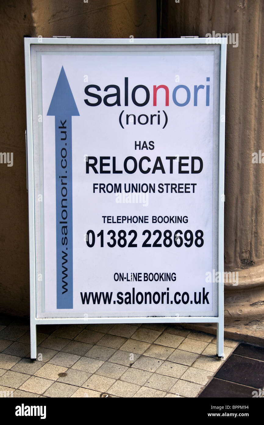 Salonori hair salon advertising their new relocation and details on a ...