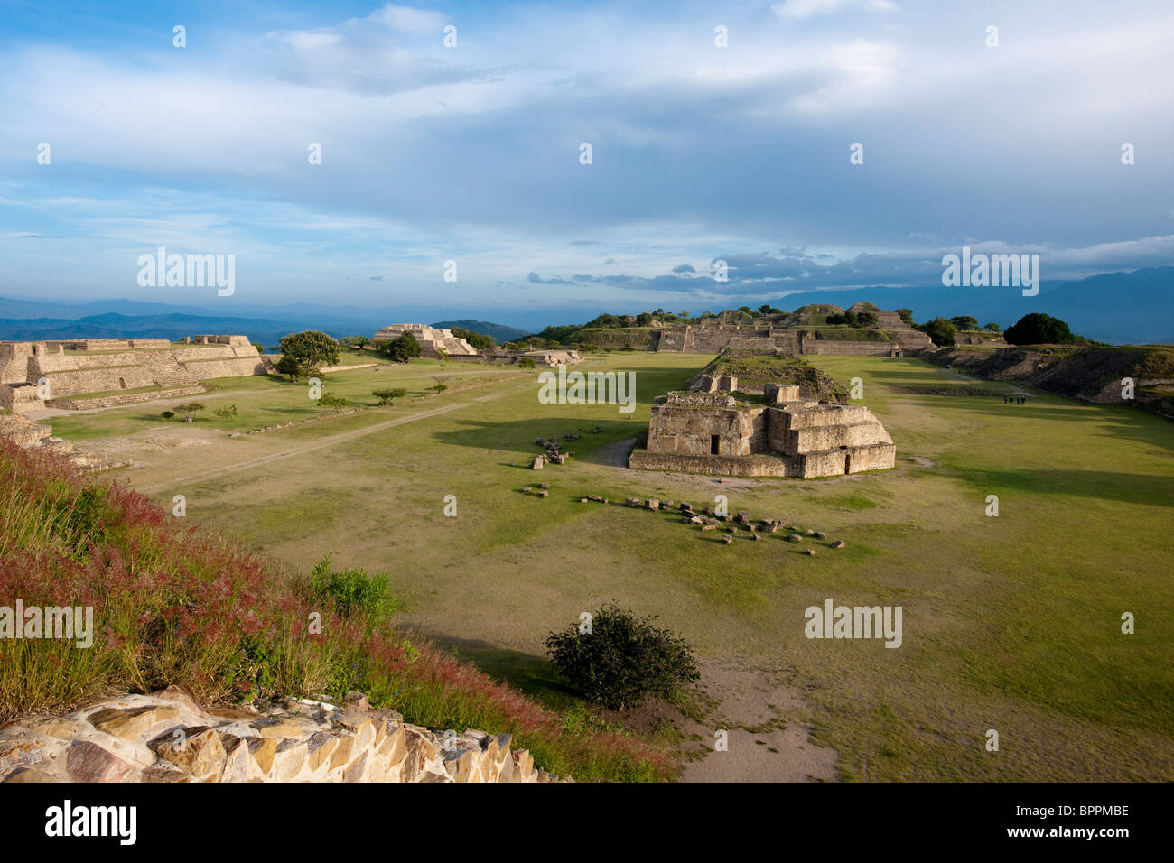 Gran Plaza, Ancient Zapotec capital, Monte Alban, Oaxaca, Mexico Stock ...