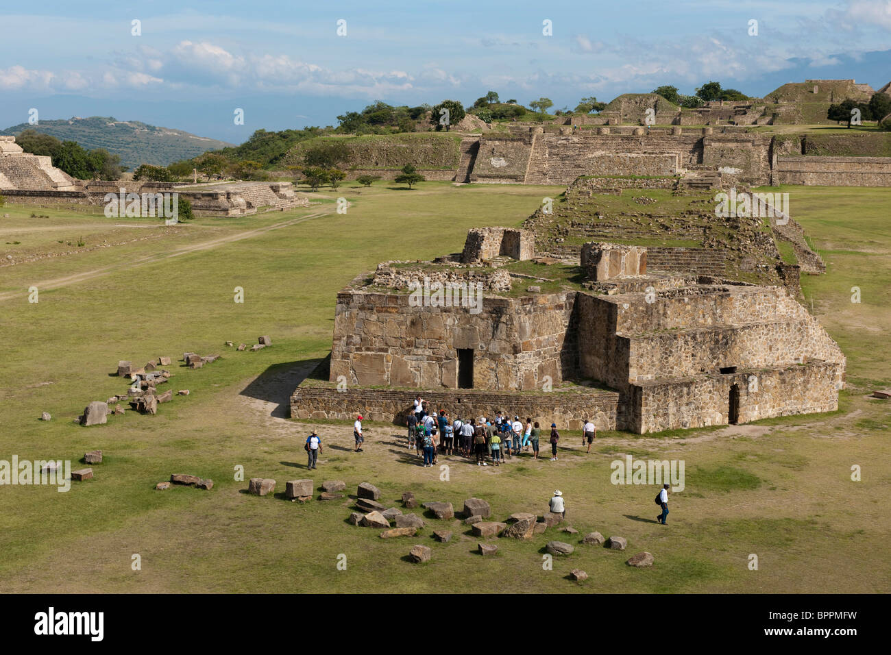 Gran Plaza, Ancient Zapotec capital, Monte Alban, Oaxaca, Mexico Stock ...