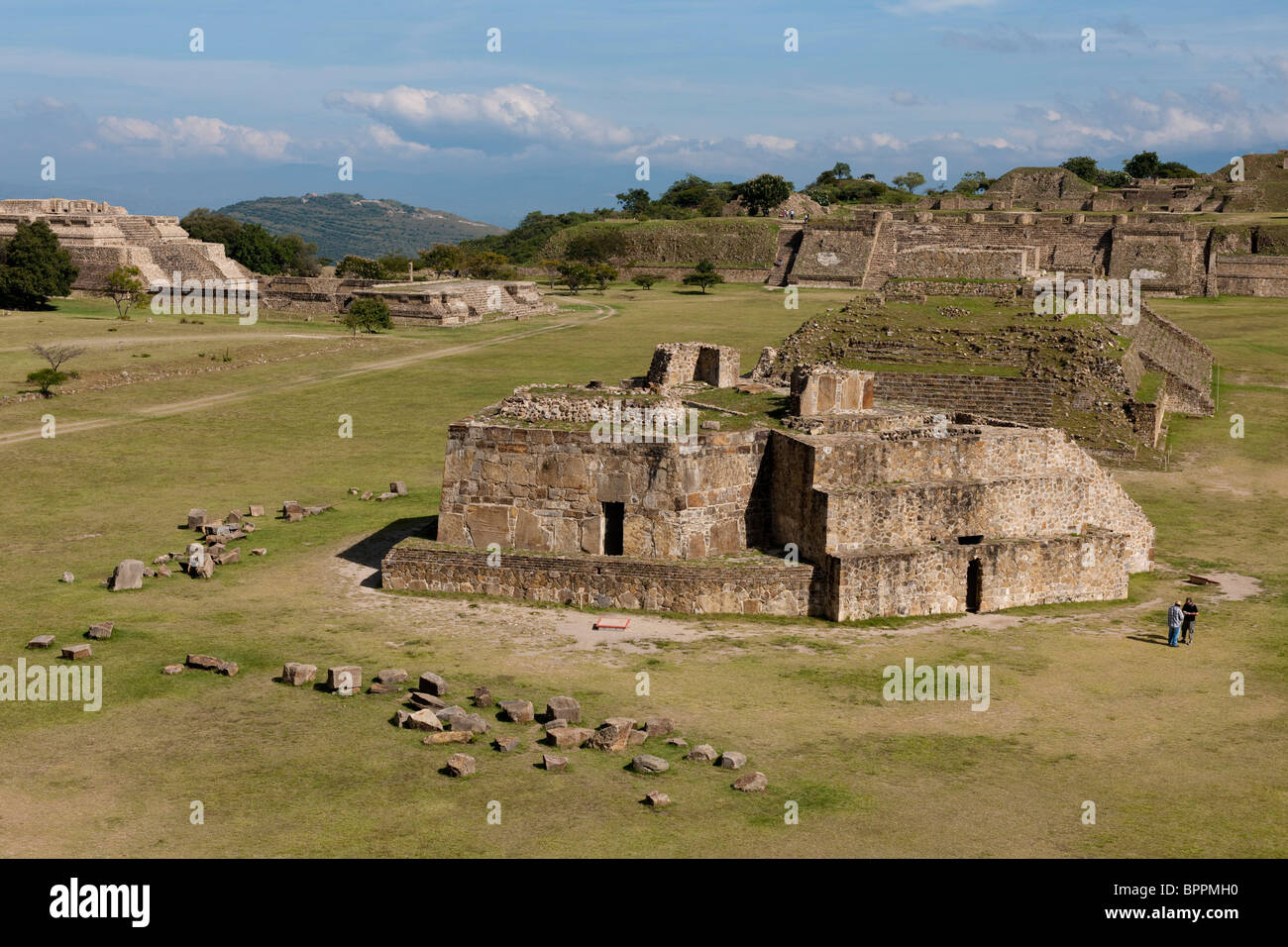 Gran Plaza, Ancient Zapotec capital, Monte Alban, Oaxaca, Mexico Stock ...