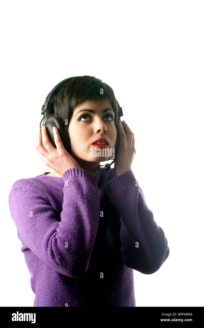 A girl listening music Stock Photo - Alamy