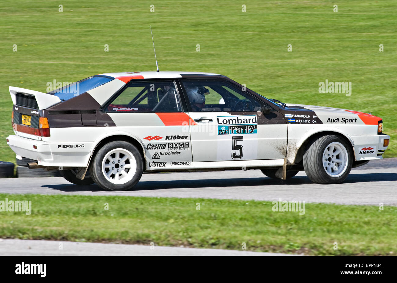 Audi Quattro Group B Rally Car on the Rallying Track at Oulton Park ...