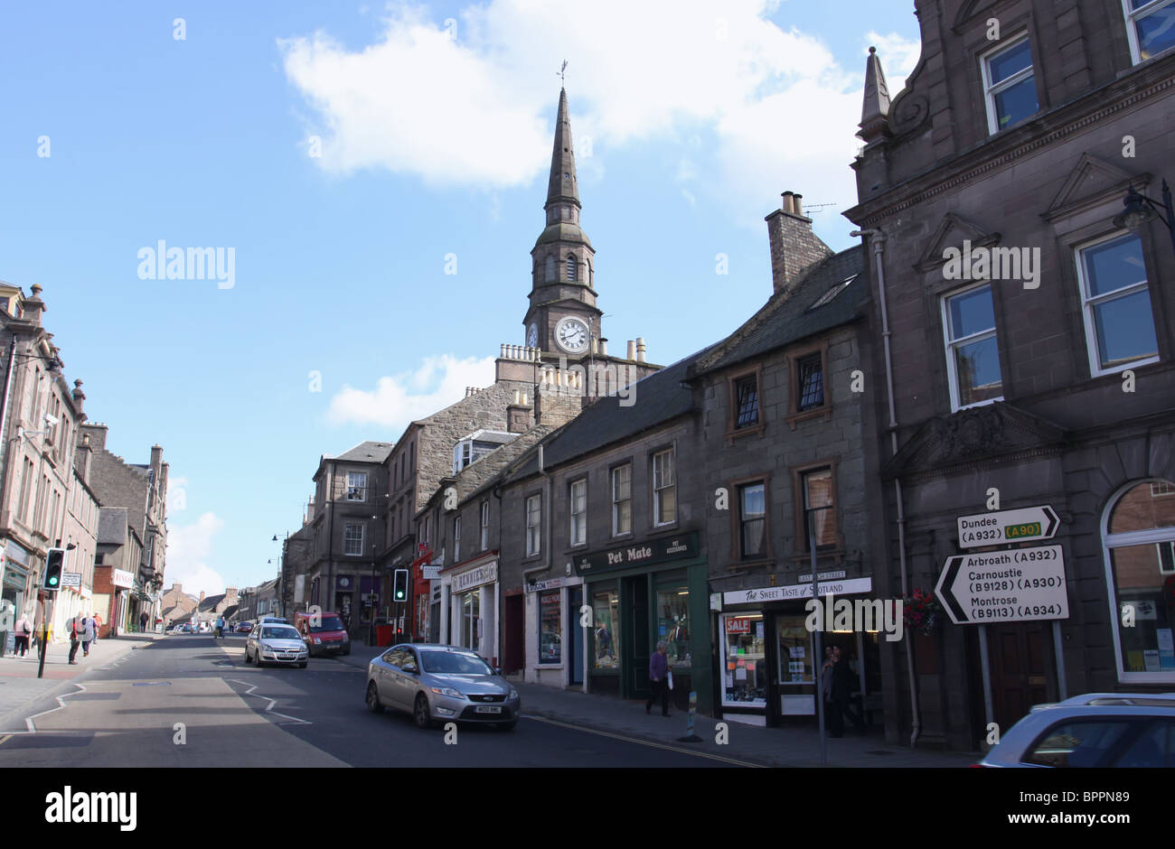Forfar street scene Angus Scotland September 2010 Stock Photo - Alamy