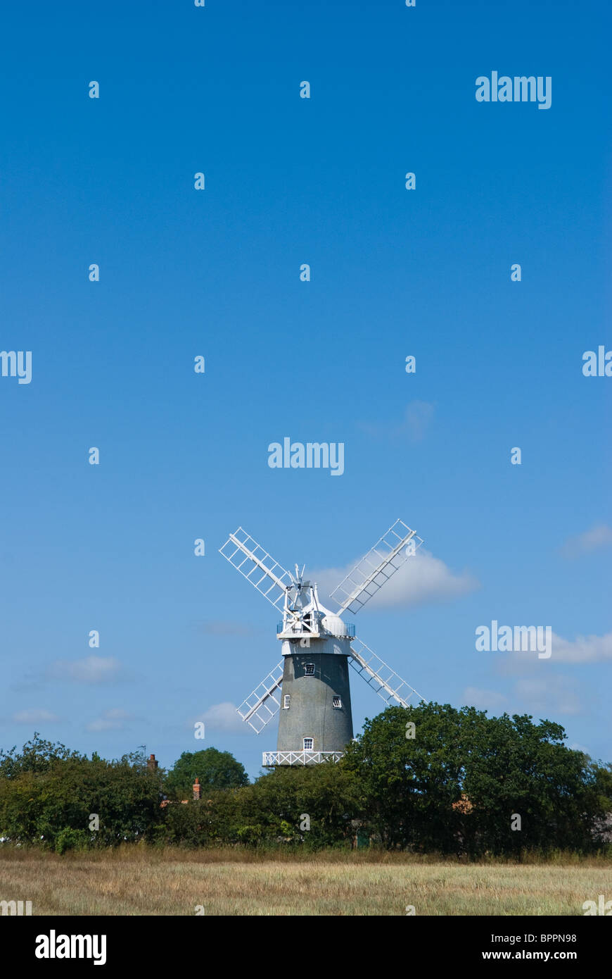 the restored working windmill at Bircham in Norfolk Stock Photo - Alamy