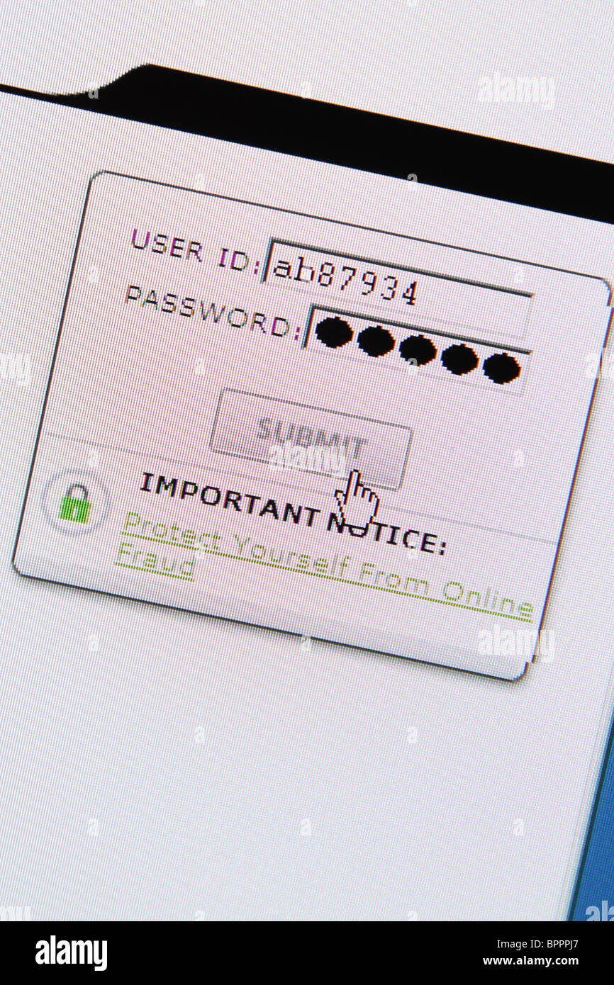 online banking account login Stock Photo - Alamy