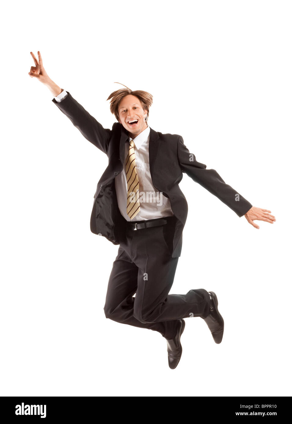 successful business man jump Stock Photo - Alamy
