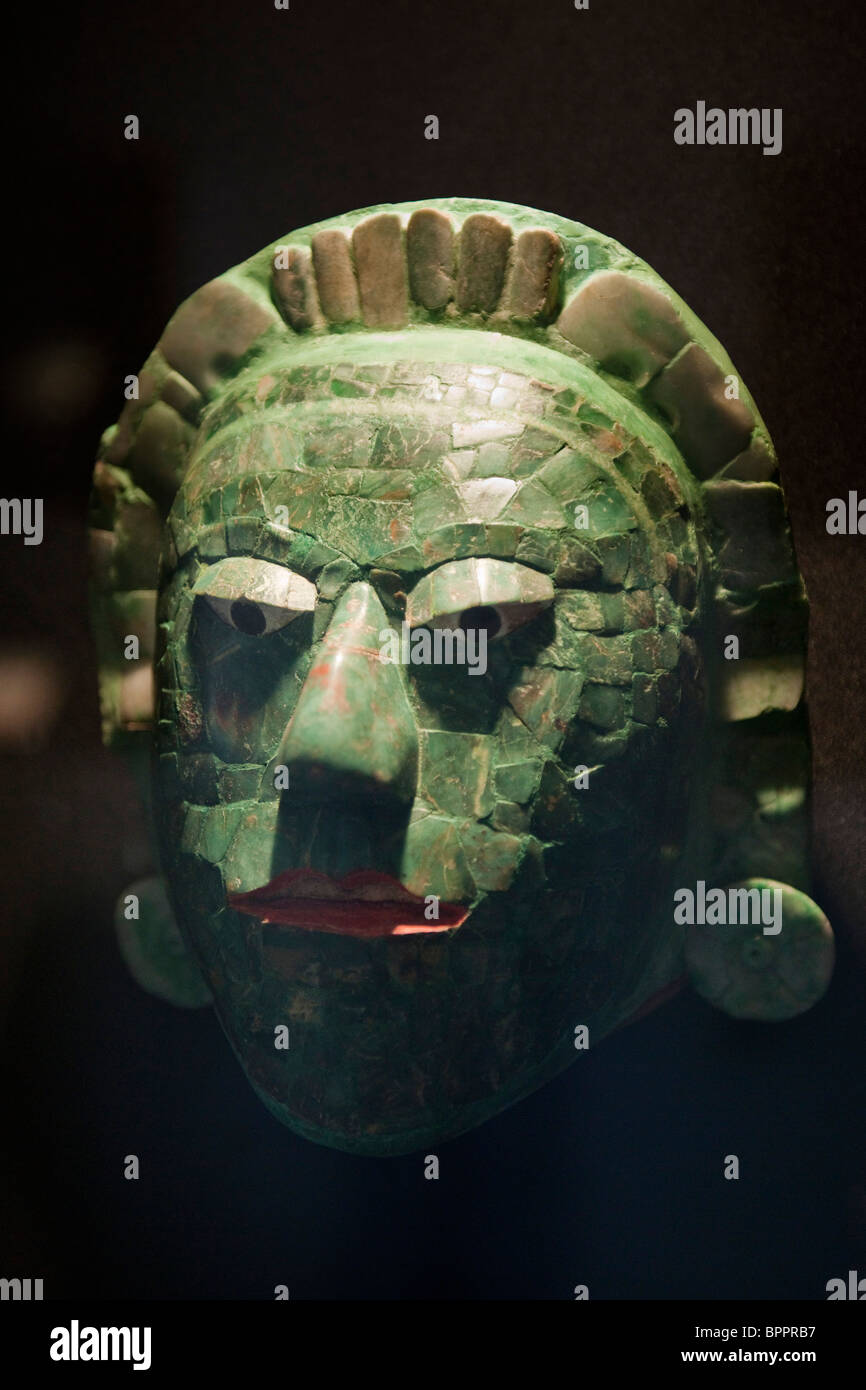 Jade funeral mask, Fuerte San Miguel Museum, Campeche, the Yucatan ...