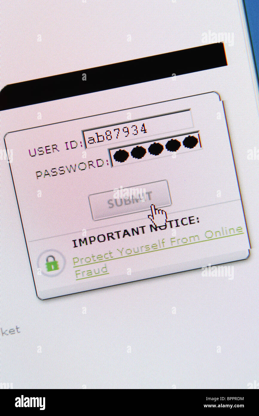 online banking account login Stock Photo - Alamy