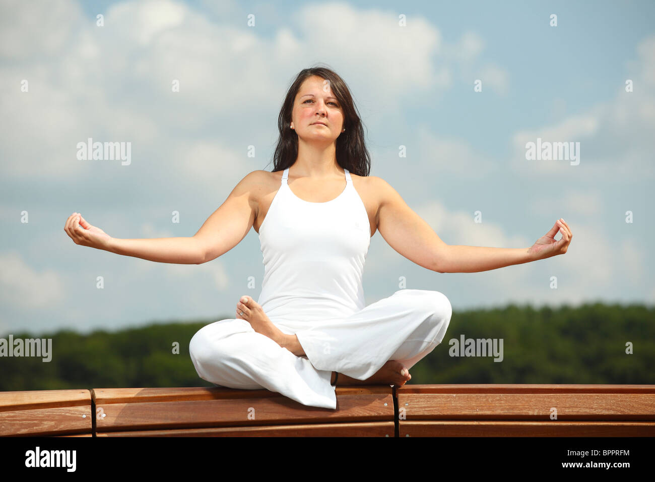Half lotus yoga pose hi-res stock photography and images - Alamy