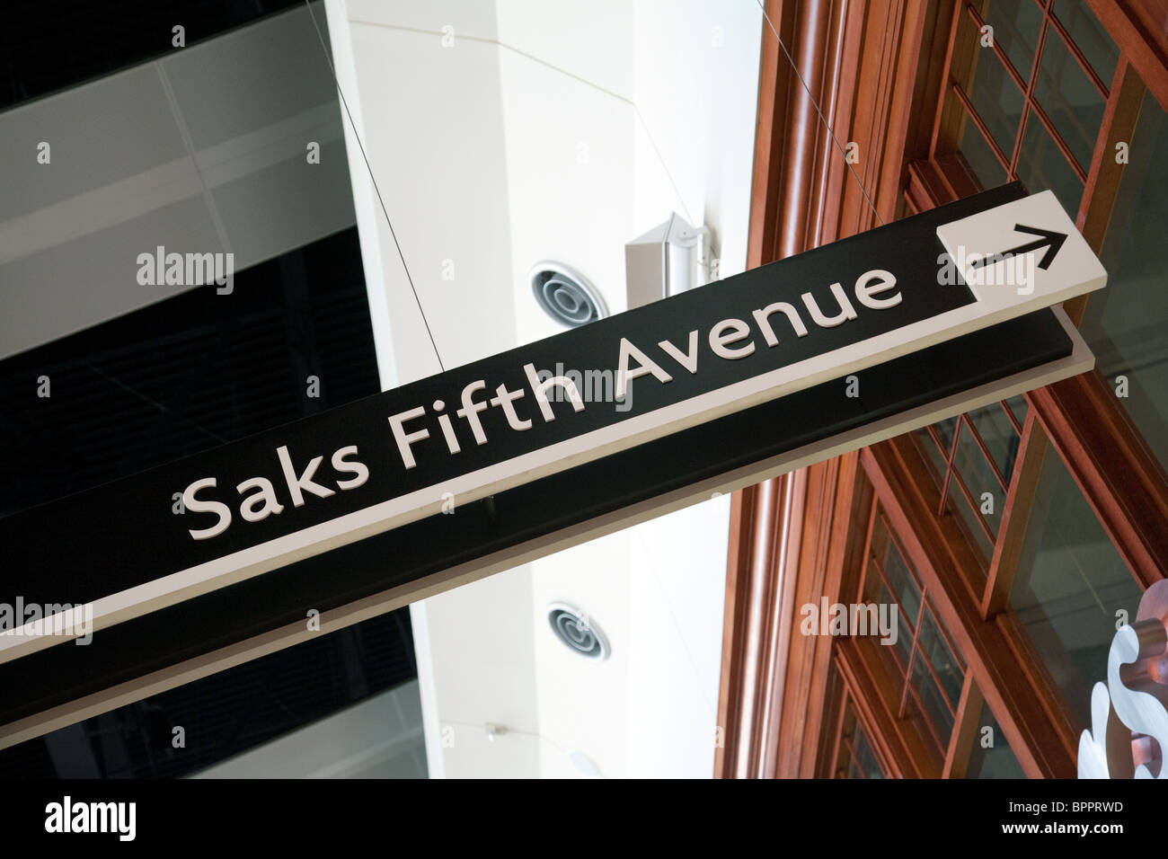 Saks Fifth Avenue store sign, The Fashion Show Mall, Las Vegas Nevada ...
