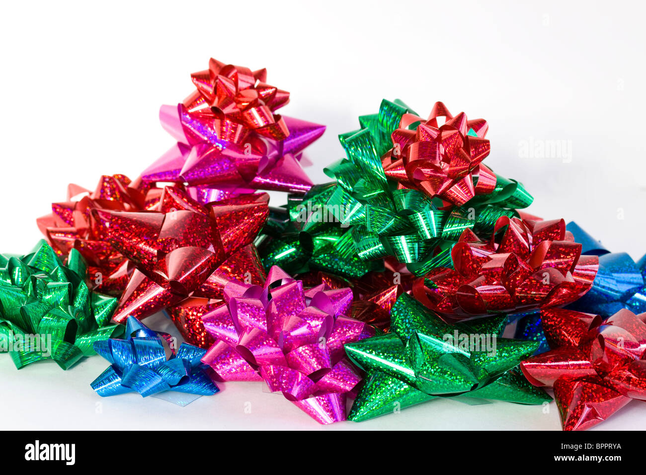 Pile of Christmas bows Stock Photo - Alamy