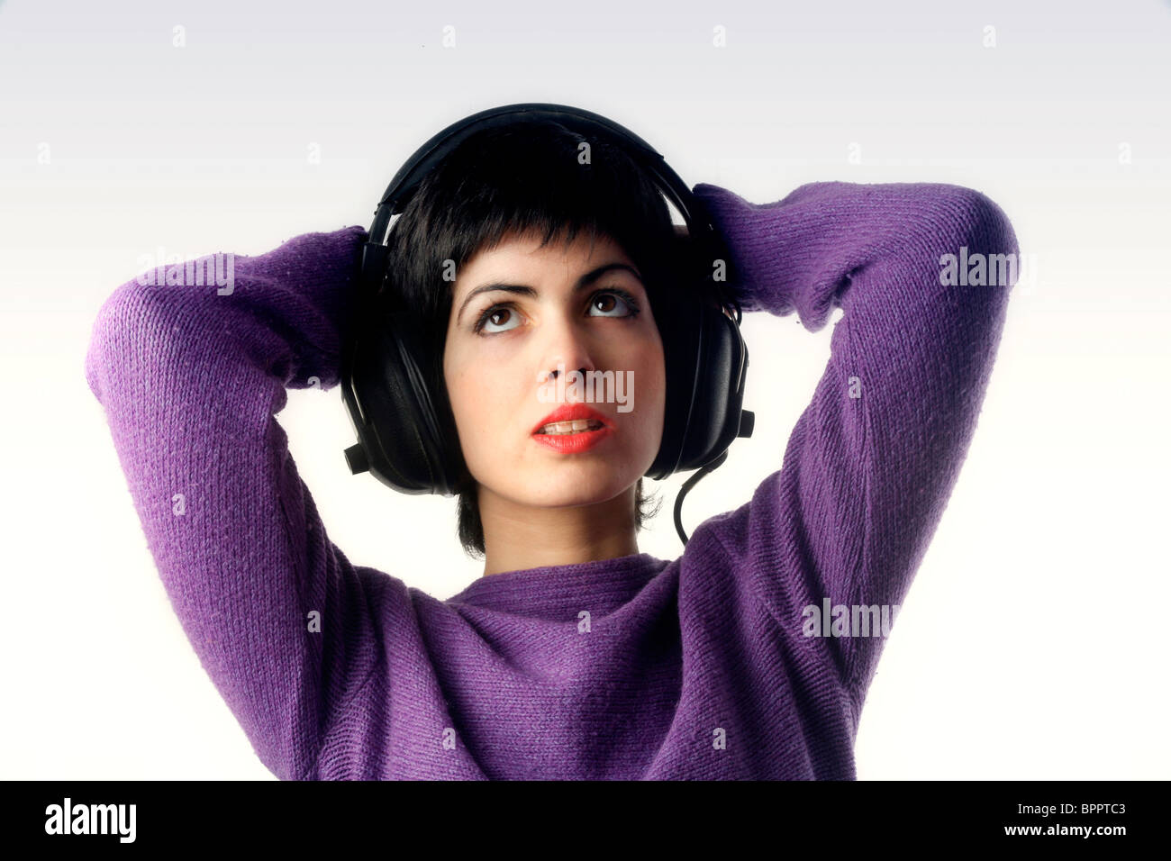 A girl listening music Stock Photo - Alamy
