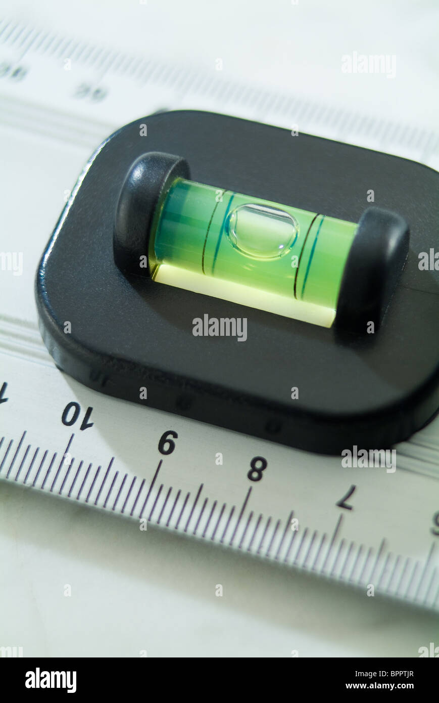 Ruler with water level Stock Photo - Alamy